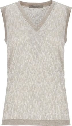 D.exterior Femme, Pulls, Gris, Taille: 40 FR Top sans manches &agrave; col en V