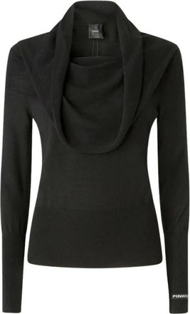 Pinko Pinko, Femme, Pulls, Noir, Taille: 42 FR Lampedusa Maglia
