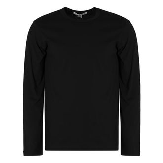 Comme Des Gar&ccedil;ons Homme, Tops, Noir, Taille: XL T-shirt en Coton &agrave; Manches Longues avec Col C&ocirc;tel&eacute;