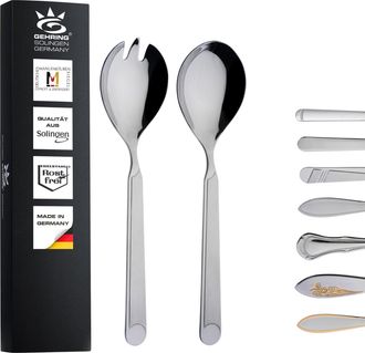 Gehring Gehring Solingen Point Salatbesteck 2-teilig I Edelstahlbesteck I Salatl&ouml;ffel I Salatgabel I Servierbesteck I Edelstahlbesteck I sp&uuml;lmaschinengeeignet