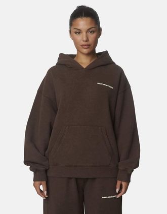 Good For Nothing hoodie oversize en molleton de coton d&eacute;lav&eacute; marron