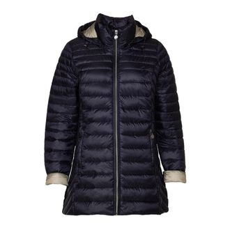 Danwear Leichte Daunenjacke Navy/Gr&uuml;n - - Coats - Damen - Blau - 2XL