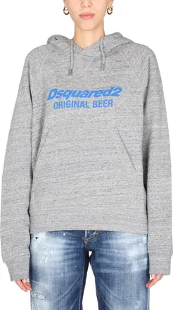 Dsquared2 Cotton Jersey Hoodie - Gray