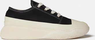 Stella McCartney Loop Canvas Low-Top Trainers, Woman, Black/Cream, Size: 39