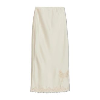 LoveShackFancy Avelaine Satinrock - - Skirts - Damen - Beige - S