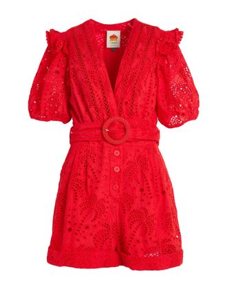 Farm Rio RED EYELETS ROMPER