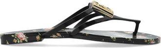 Dolce & Gabbana Femme, Chaussures, Noir, Taille: 40 EU Tongs en caoutchouc avec logo