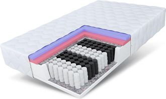 FDM Matratze 90x200 cm Taschenfederkern apus 7 Zonen H2 H3 Viscoschaum 24 cm Jersey