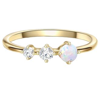 Glanzst&uuml;cke M&uuml;nchen Ring - Sterling Silber Ring Zirkonia - Gr. 48 - in Gold - f&uuml;r Damen