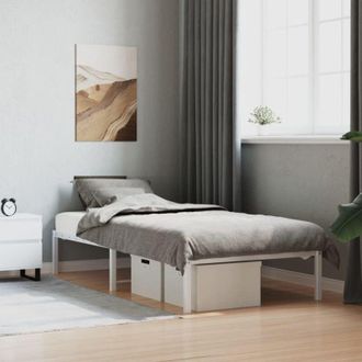 vidaXL Cadre de lit m&eacute;tal sans matelas blanc 90x200 cm vidaXL