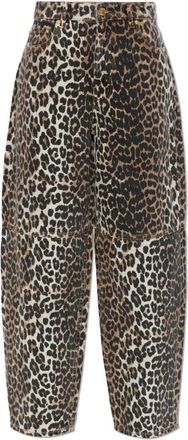 Ganni Femme, Jeans, Brun, Taille: W27 L33 Leopard Printed Stary Jeans