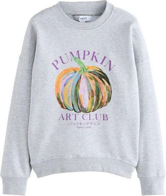 Next Sweater Sweatshirt mit gemaltem Kürbis (1-tlg)