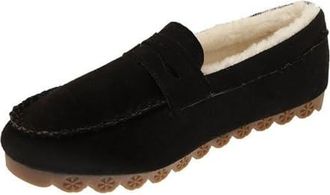 Generic Bottes de neige pour femme avec doublure en polaire chaude, talon plat, confortables, antid&eacute;rapantes, classiques, confortables, &agrave; enfiler, mocassins d