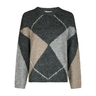 Neo Noir Inga Check Fluff Strickbluse - - Knitwear - Damen - Mehrfarbig - S