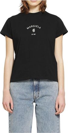 Maison Margiela Femme, Tops, Noir, Taille: 38 FR Signature Jersey T-Shirt