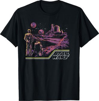 Star Wars R2-D2 & C-3PO Dark Landscape Portrait T-Shirt