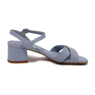 Roberto Festa Milano Blaue Ledersandale mit 4-5 cm Absatz - - Shoes - Damen - Blau - 36 EU