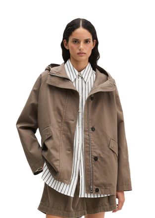 Marc O'Polo Outdoorjacke MARC OPOLO aus Organic Cotton-Twill, Damen, Gr. 32, braun (stone taupe), Obermaterial: 100% Baumwolle. Futter: 100% Baumwolle, unifarben,