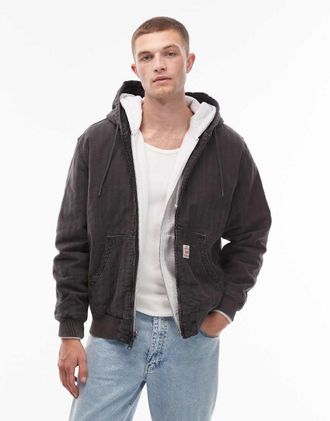 Levi's Workwear Capsule - Potrero Double Duty - Veste &agrave; capuche - Noir d&eacute;lav&eacute;