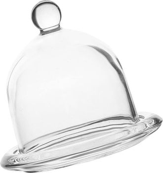 Hemoton Klarer Glaskuchenständer Mit Kuppel Dekorative Tortenplatte Für Desserts Obst Und Süßigkeiten Kleiner Servierteller Und Robust Für Feste Und Besondere