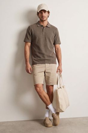 Trendyol MAN Herren Gr&uuml;n Einfarbig Kurz Regular Fit Poloshirts