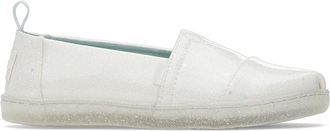 Toms Girls Classic Alpargata Loafer Flat, White Confetti Coated Glitter, 12.5 UK Child