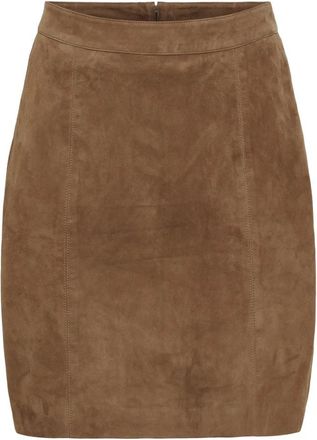 BTF-CPH Btfcph - Jupe crayon courte en daim - Femme - Jupes - Brun - Taille: 48 FR