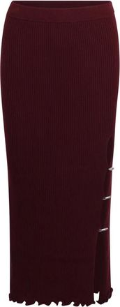 Yuzefi Femme, Jupes, Rouge, Taille: 38 FR Iralyn Rib Split Skirt