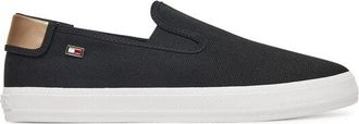 Tommy Hilfiger Sneakers aus Stoff Vulc Canvas Slip-On Sneaker FW0FW08645 Schwarz