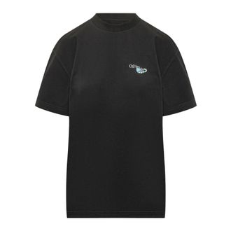 Off-white Regular Baumwoll-T-Shirt - - Tops - Damen - Schwarzk - XS