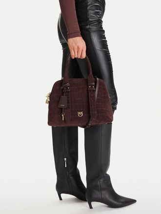 Pinko Handtasche PINKO Bowling Bag Medium AI 25-26 PLTT 105906 A2YW Dunkelrot