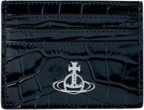 Vivienne Westwood Femme, Accessoires, Noir, Taille: ONE Size Porte-cartes en cuir emboss&eacute;