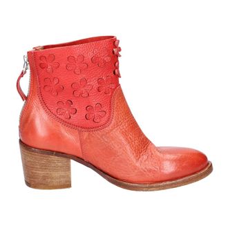 Moma Vintage Leder-Stiefeletten - - Shoes - Damen - Rot - 37 EU