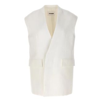 Jil Sander Oversize Tailored Weste - - Jackets - Damen - Wei&szlig; - XS