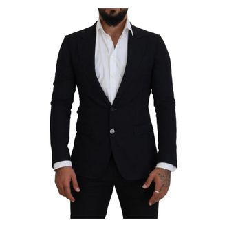Dolce & Gabbana Schwarzer Wollformaler Taormina-Blazer - - Suits - Herren - Schwarzk - M