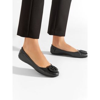 Tory Burch Ballerinas Tory Burch Minnie Travel Ballet With Logo 49350 Schwarz