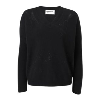 BERENICE Pull col V Myeverydaystrass - Femme - Pulls - Noir - Taille: 38 FR