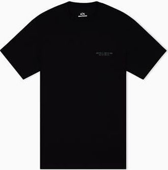 A|X Armani Exchange Short Sleeve Side Milano-New York Logo Lettering T-Shirt, Noir, XL Hommes