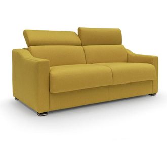 Divani.Store Amber Schlafsofa mit 18 cm hoher Matratze Stoff T05 171 cm (mat. 120x197) gelb - giallo