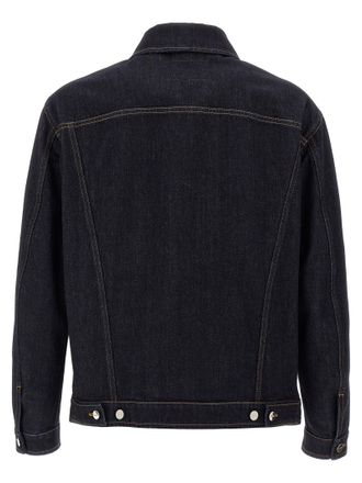 Fendi Logo-Embroidered Denim Jacket - Dark Indigo
