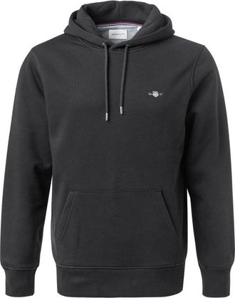 GANT Herren Hoodie schwarz Baumwolle unifarben