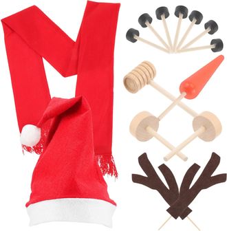 Angoily 15 St&uuml;ck Schneemann Selbstgemacht Werkzeug mit Weihnachtsm&uuml;tze und Schal Schneemann Dekorationsrequisiten f&uuml;r Outdoor Aktivit&auml;ten und Winterfeiern