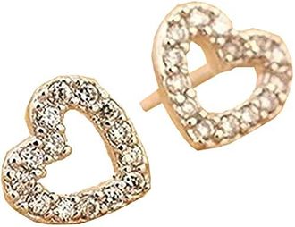 Generic 1 Paire Femmes Mode Coeur Creux Argent plaqu&eacute; Oreille Boucles doreilles f&ecirc;te de Mariage Cristal Oreille Boucle doreille Bijoux Cadeau pour Femmes Fill