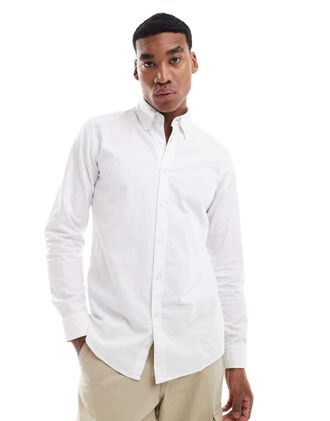 Boss Orange by Hugo Boss Rickert - Chemise Oxford à manches longues - Blanc
