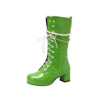 Generic Bottes &agrave; lacets imperm&eacute;ables pour femme - Coupe large - Style d&eacute;contract&eacute; - Couleur bonbon - L&eacute;g&egrave;res - Avec perles - Fermeture &eacute;clair lat&eacute;rale - &Eacute;l&eacute;ga