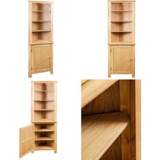 vidaXL Eckschrank 59x36x180 cm Massivholz Eiche - Eckregal - Holzschrank - Echtschrank - Regal Braun - Wohnraumorganisation - Home & Living