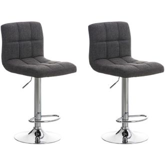Clp 2er Set Barhocker Peru Stoff hellgrau