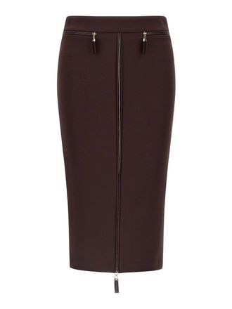 Elisabetta Franchi Jupe Midi - Rouge Brun