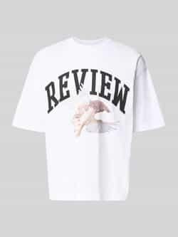 Review T-Shirt mit Logo- und Motiv-Print