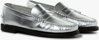 Sebago Mocassins en cuir argent&eacute; Dan Met